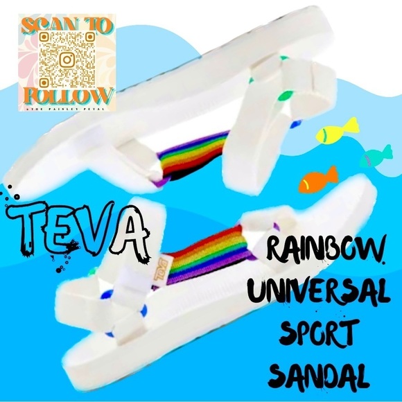 Teva | Shoes | Teva Whitemulti Rainbow Sport Sandal Universal | Poshmark